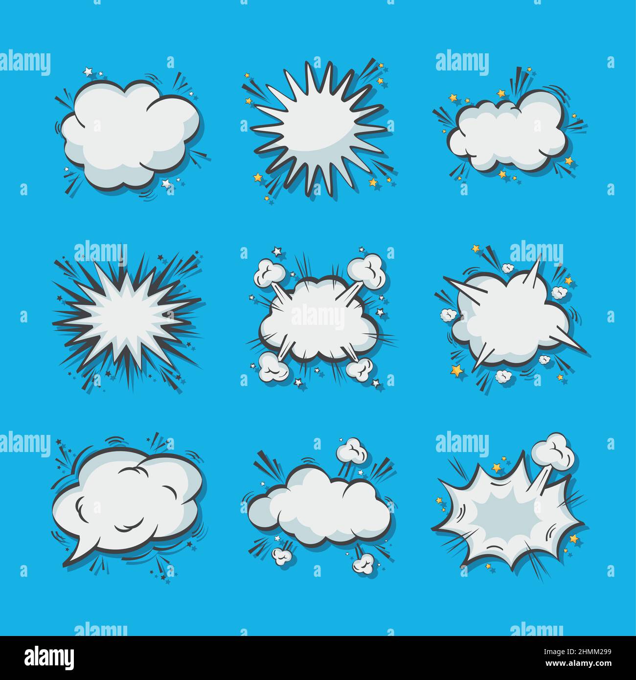 nine pop art icons with speech bubbles Stock Vector Image & Art - Alamy