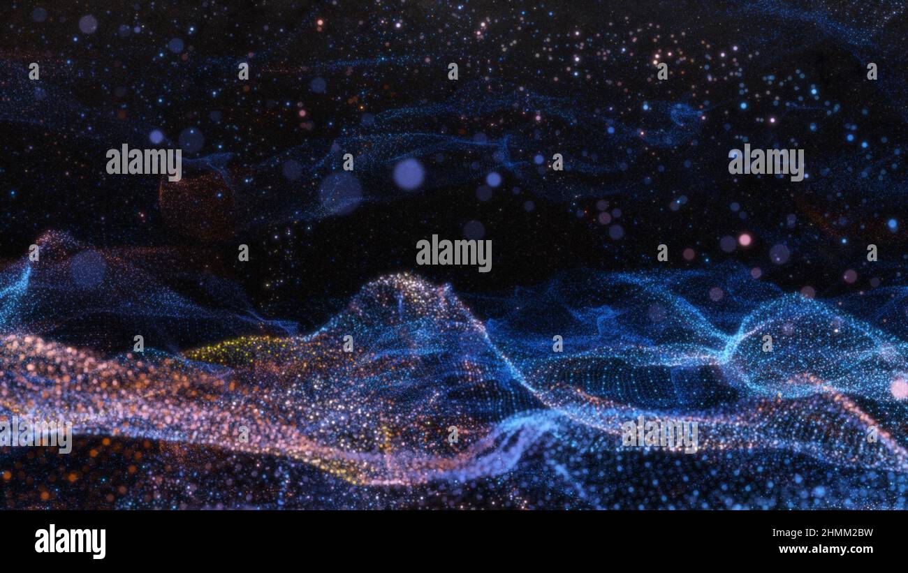 Abstract particle waves with depth of field effect Stock Photo - Alamy