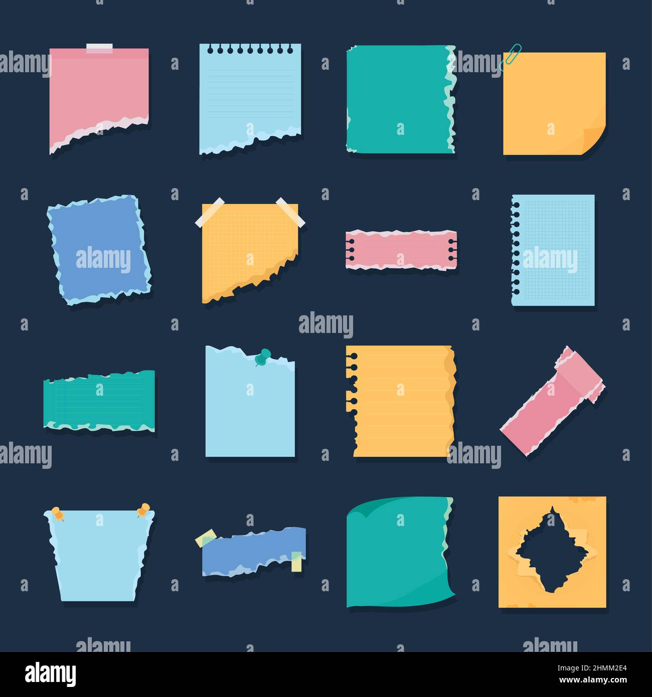 torn notes and pages icon set Stock Vector Image & Art - Alamy