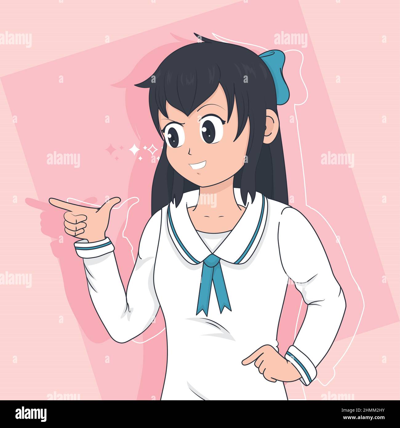 happy anime woman illustration design Stock Vector Image & Art - Alamy