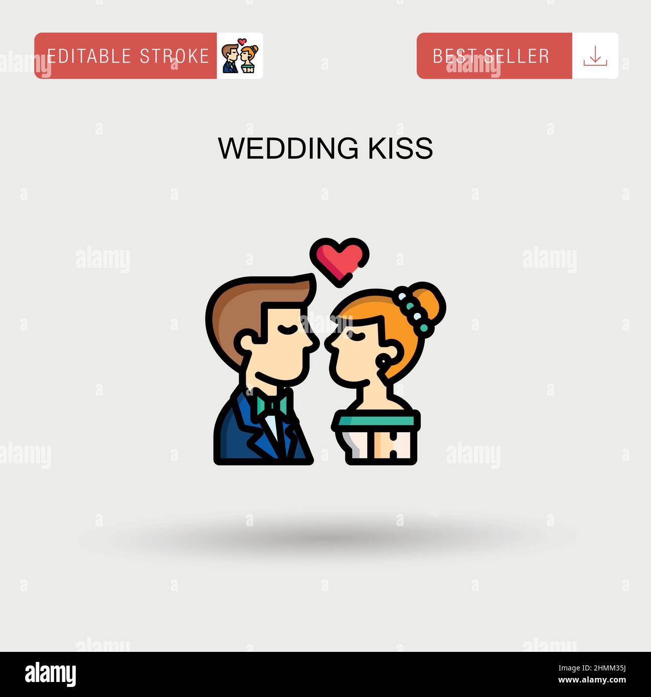 Wedding kiss Simple vector icon Stock Vector Image & Art - Alamy