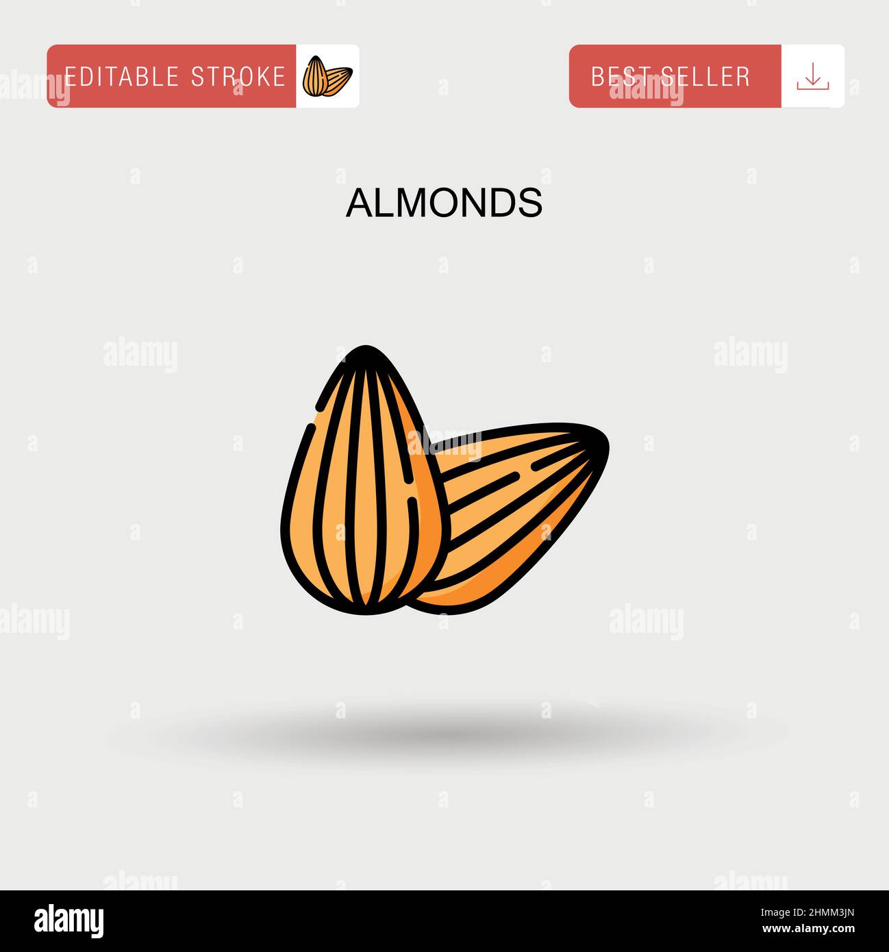 Almonds Simple vector icon Stock Vector Image & Art - Alamy