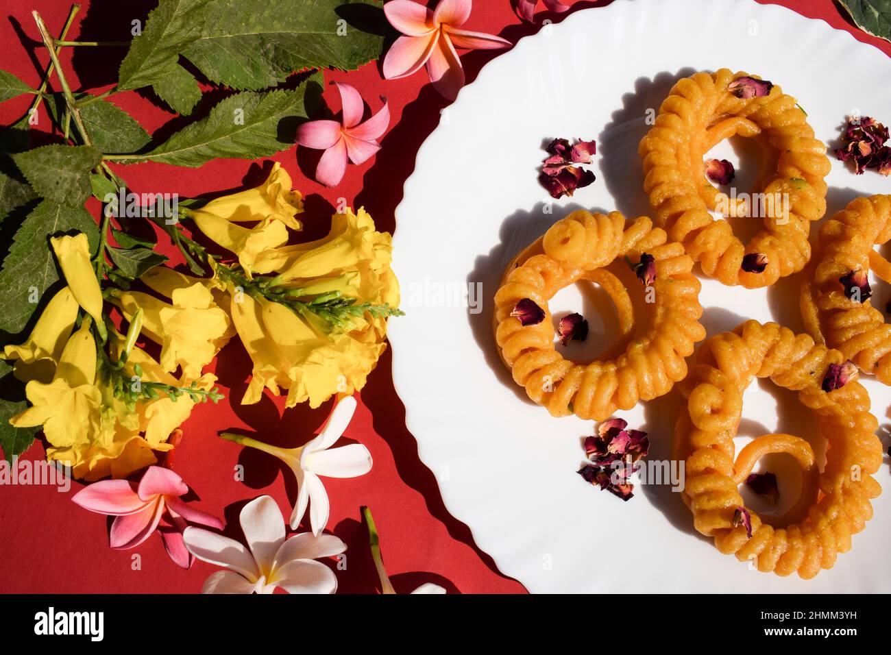 Imarti sweets, popular sweet dish from India. Circular spiral shape ...