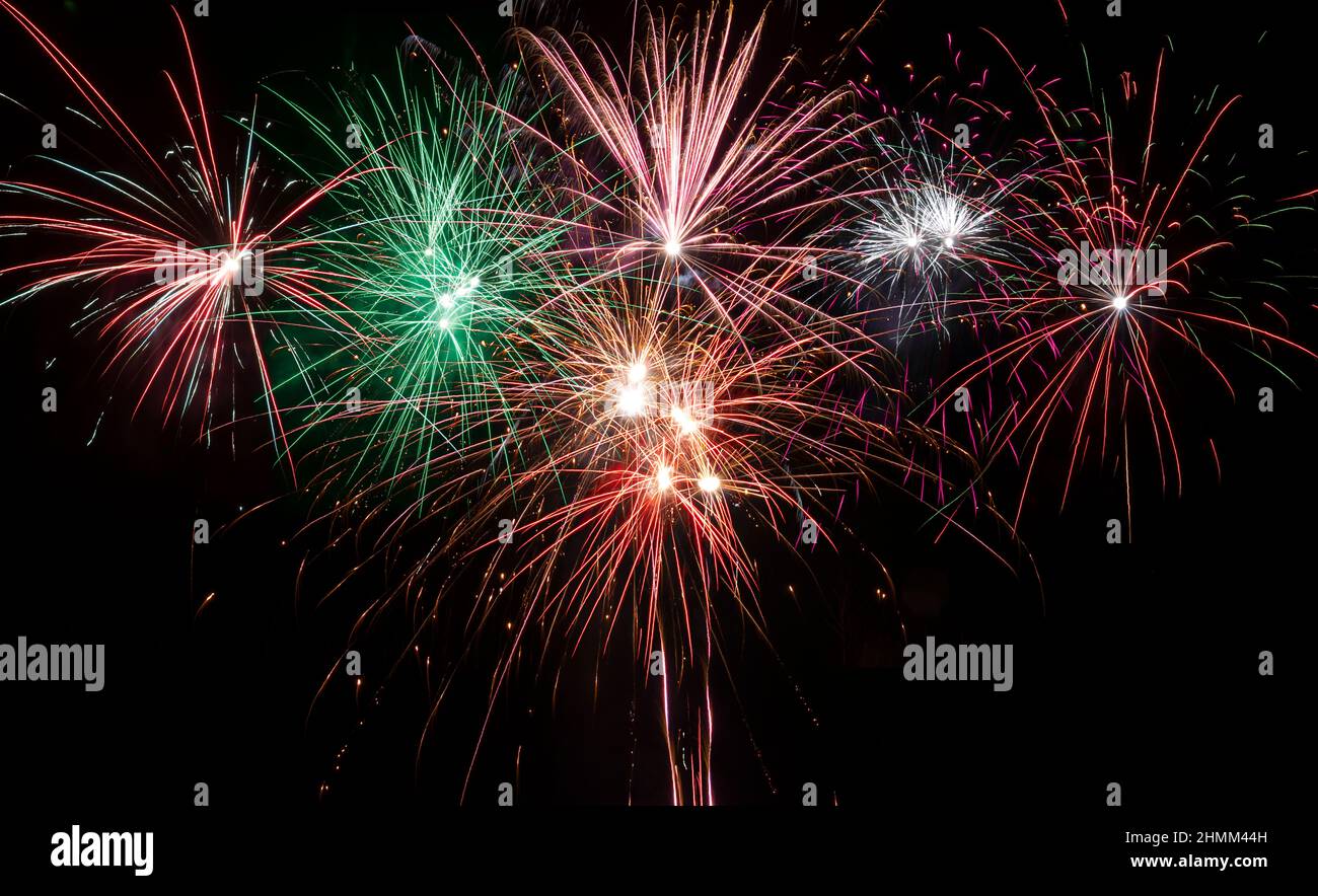 Real abstract fireworks display celebration hi-res stock photography ...