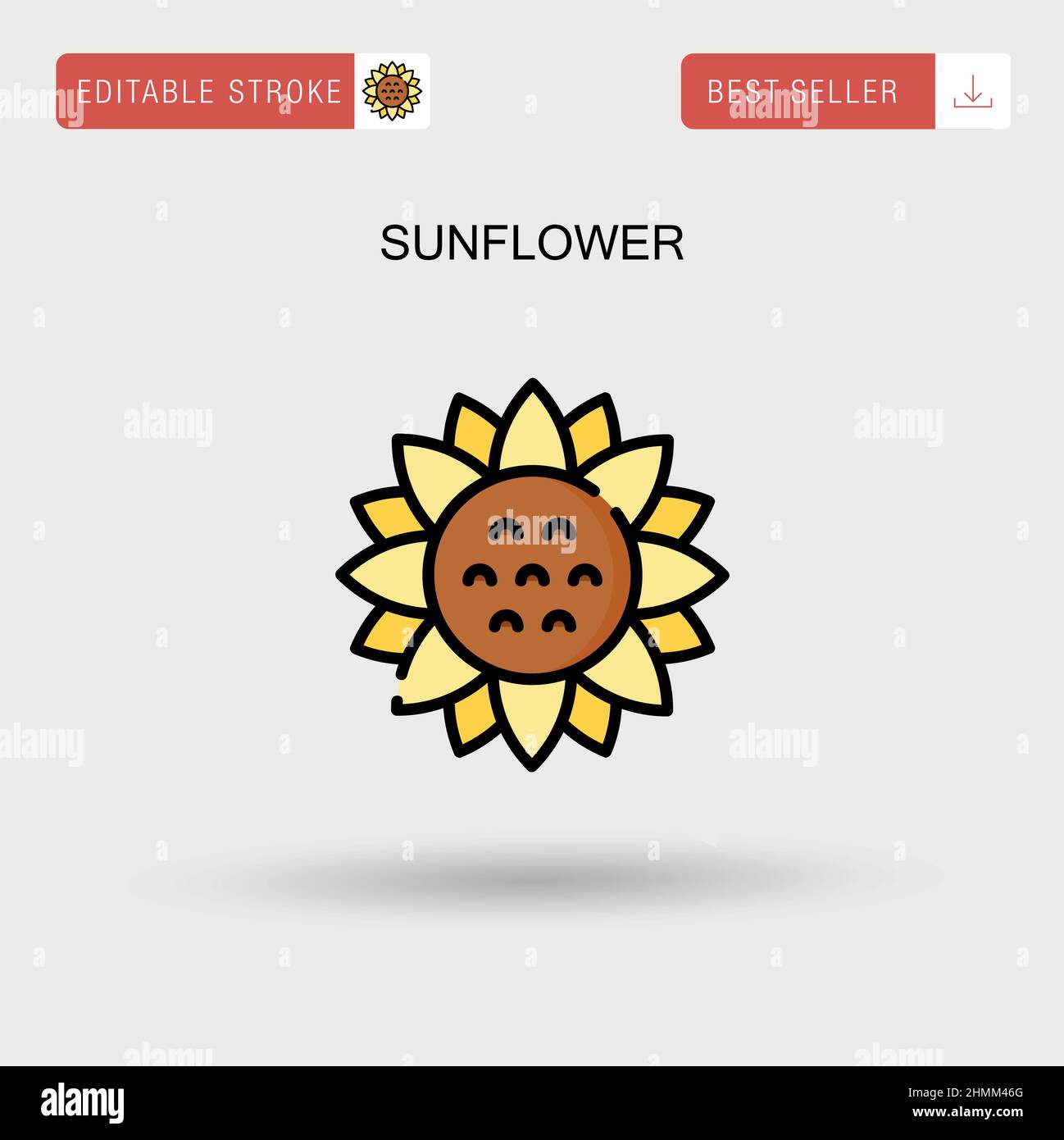 Sunflower Simple vector icon Stock Vector Image & Art - Alamy