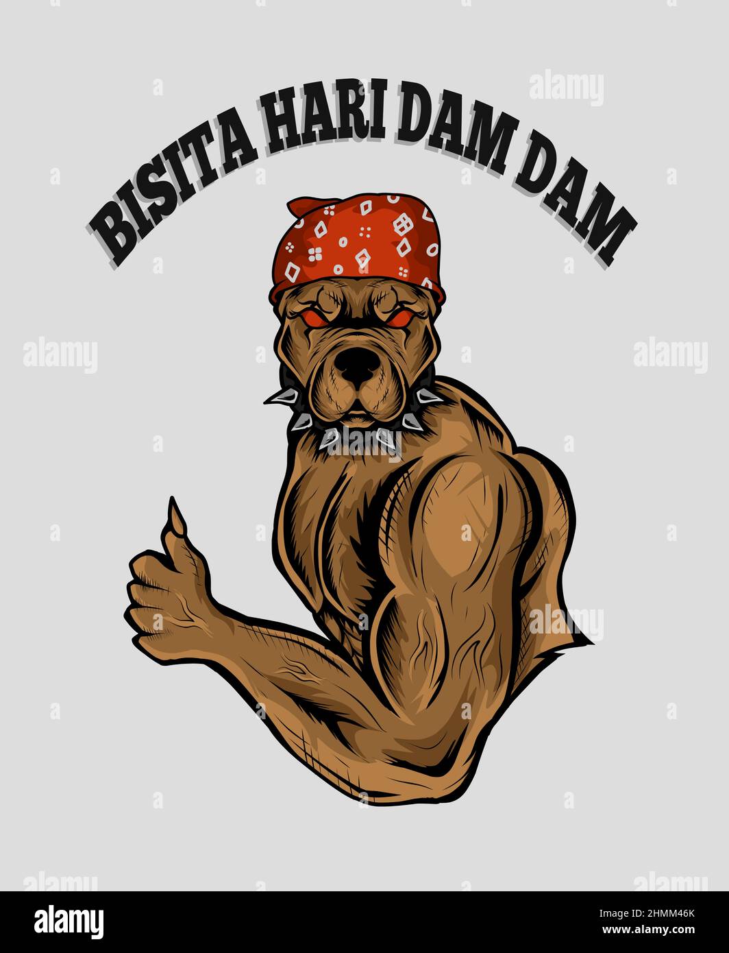 illustration bodybuilder dog on white background Stock Vector Image ...