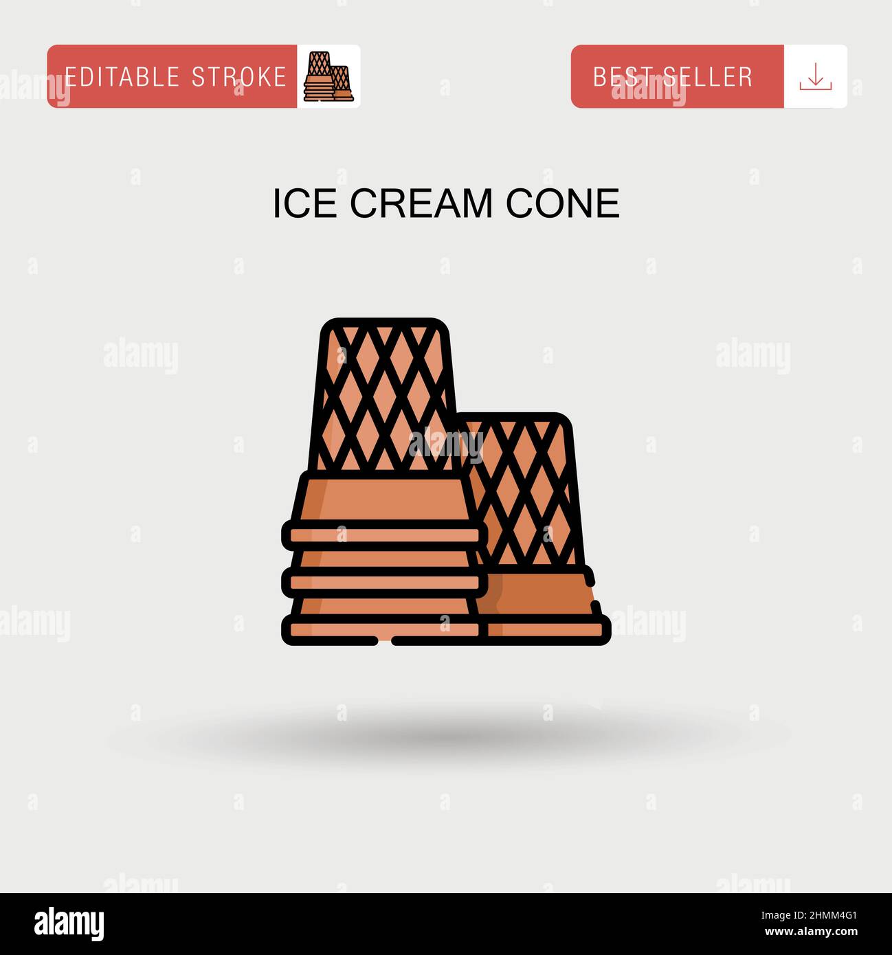 Ice cream cone Simple vector icon Stock Vector Image & Art - Alamy