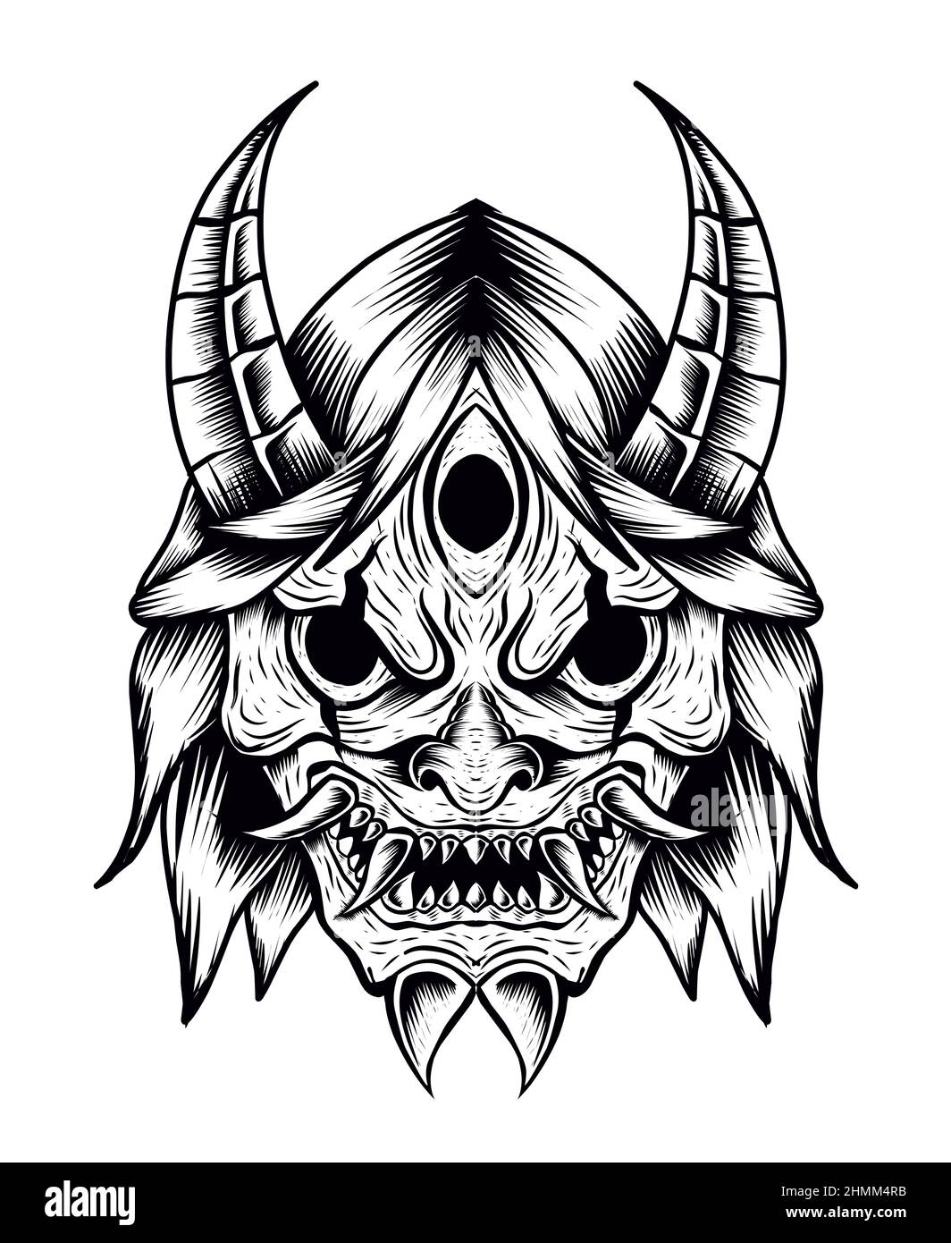 illustration oni mask on white background Stock Vector Image & Art - Alamy