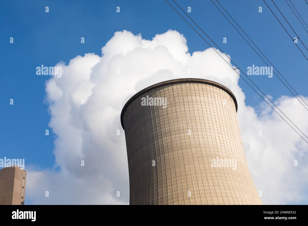 Closeup shot of a cooling tower polluting the air with smoke Stock ...
