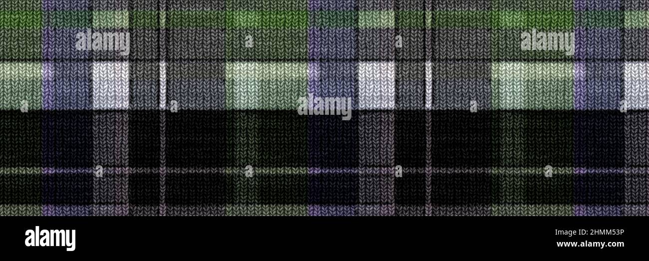 Classic winter tartan knit wool plaid seamless edging border. Retro ...