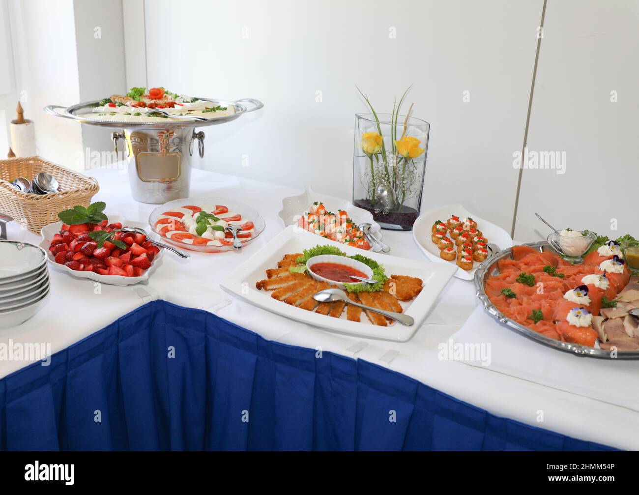 Shot of the breakfast buffet with various meals in the hotel Stock ...