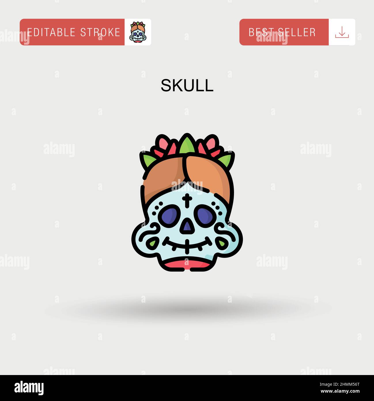 Skull Simple vector icon Stock Vector Image & Art - Alamy
