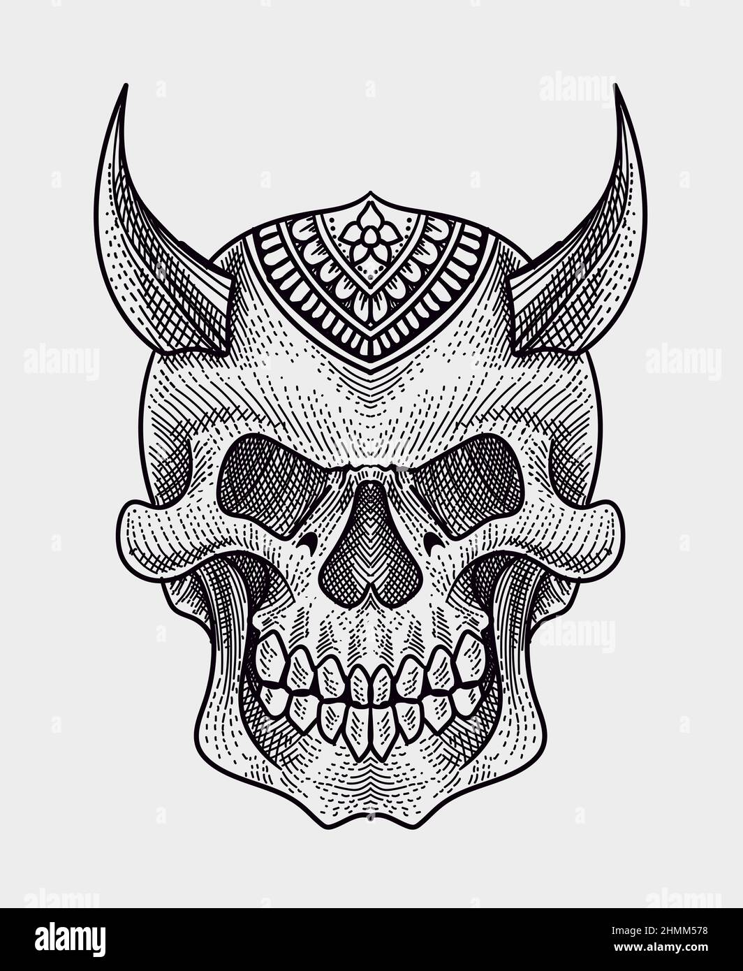 Ancient engraving of the devil Stock Vector Images - Alamy