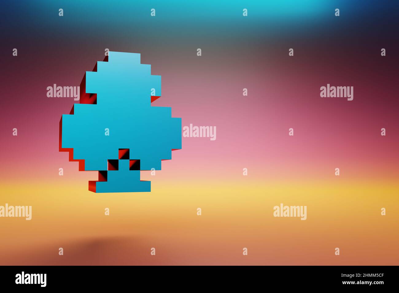 Pixel icon Clubs. Beautiful Blue Clubs icons symbol on multicolor ...