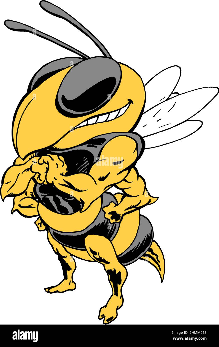 Bad Bee Mascot Vector Illustration Stock Vector Image & Art - Alamy