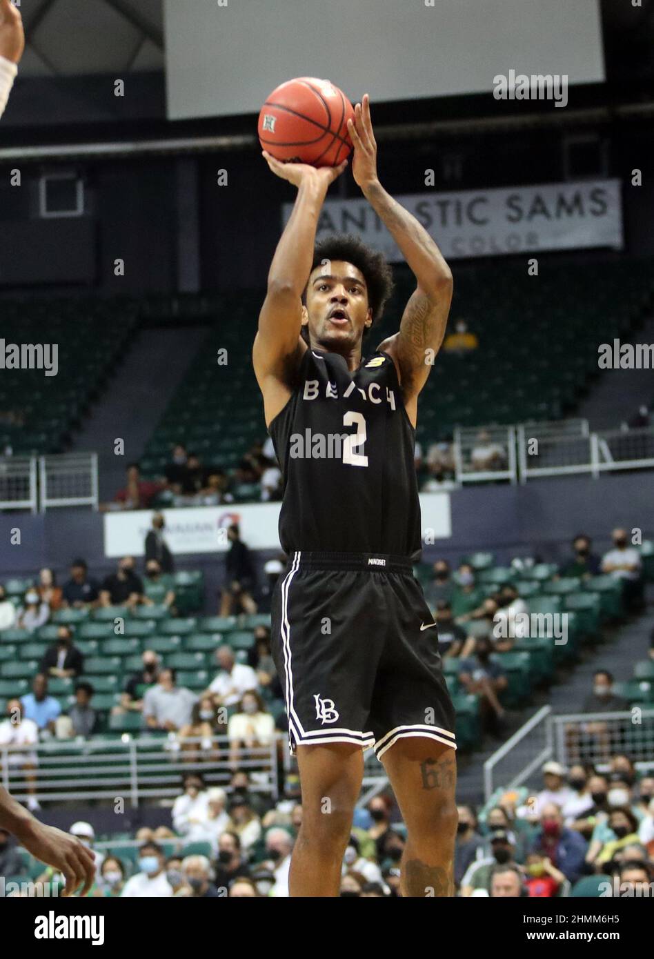 February 10, 2022 - Long Beach State forward Jordan Roberts #2 takes a ...