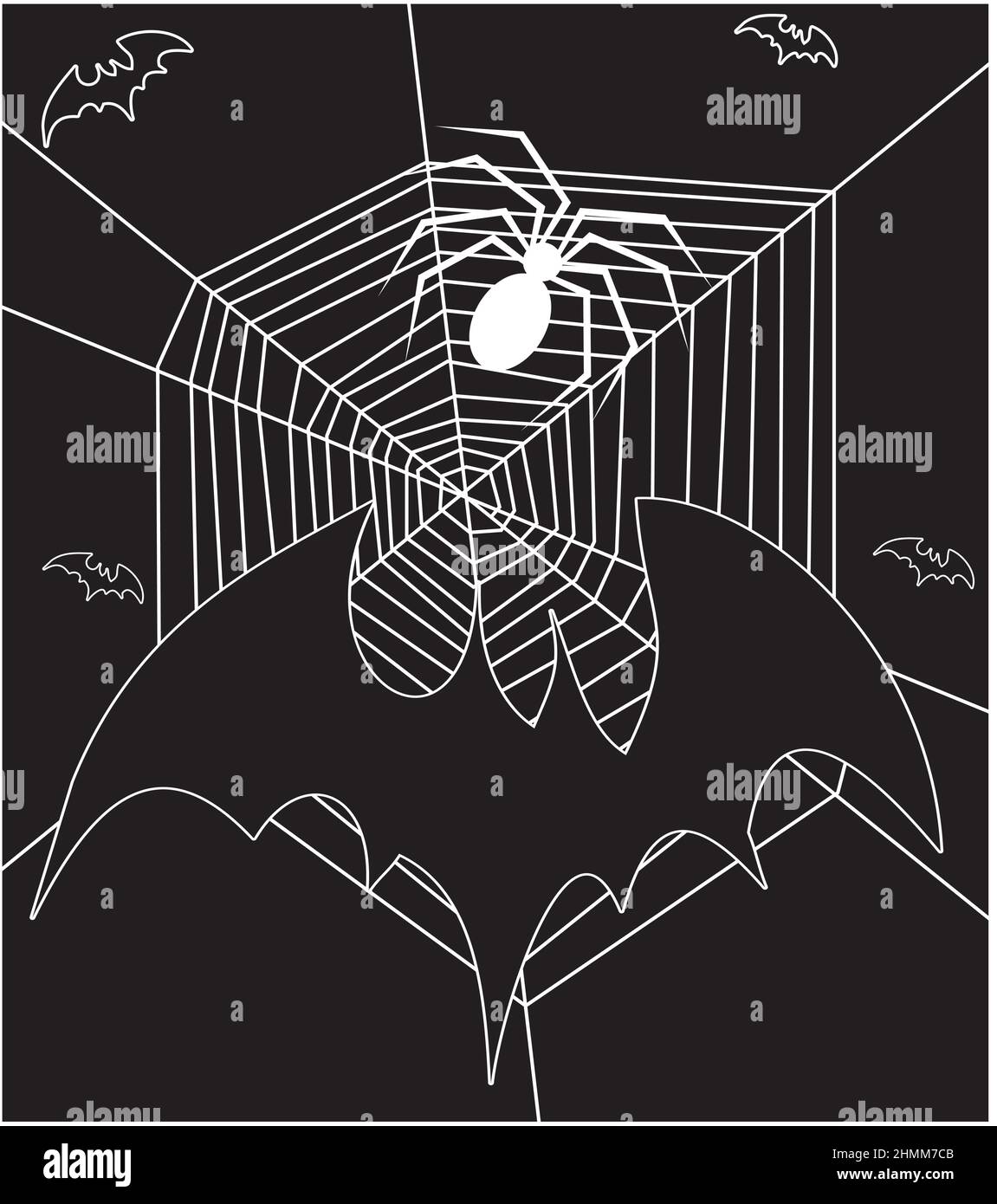 Bats and Spider Webs Vector Illustration Stock Vector Image & Art - Alamy