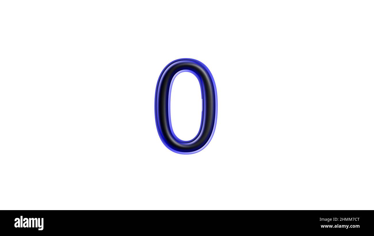 blue 0 number 3d effect white background Stock Photo - Alamy
