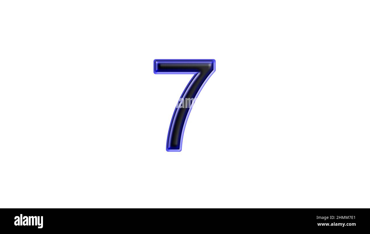 blue 7 number 3d effect white background Stock Photo - Alamy