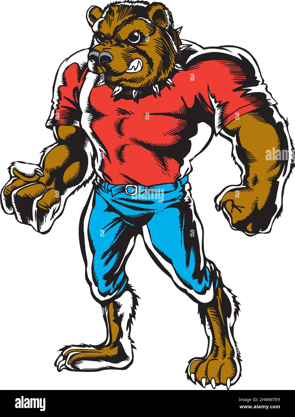 Bear Mascot Standing Tough Vector Illustration Stock Vector Image & Art ...