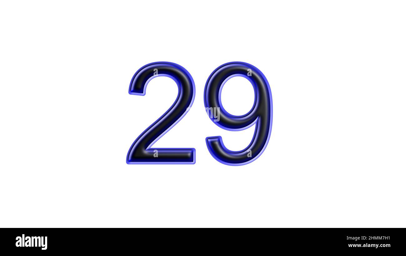 blue 29 number 3d effect white background Stock Photo - Alamy