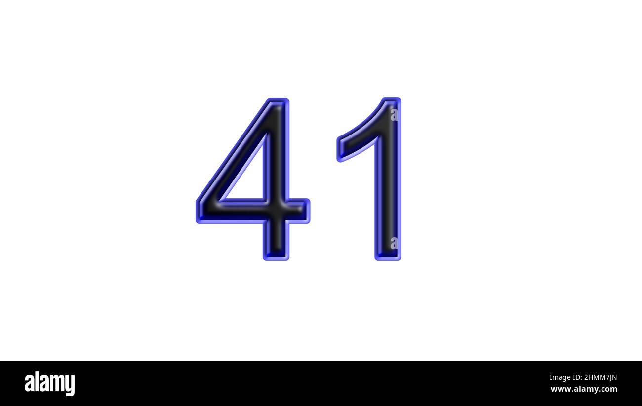 blue 41 number 3d effect white background Stock Photo - Alamy