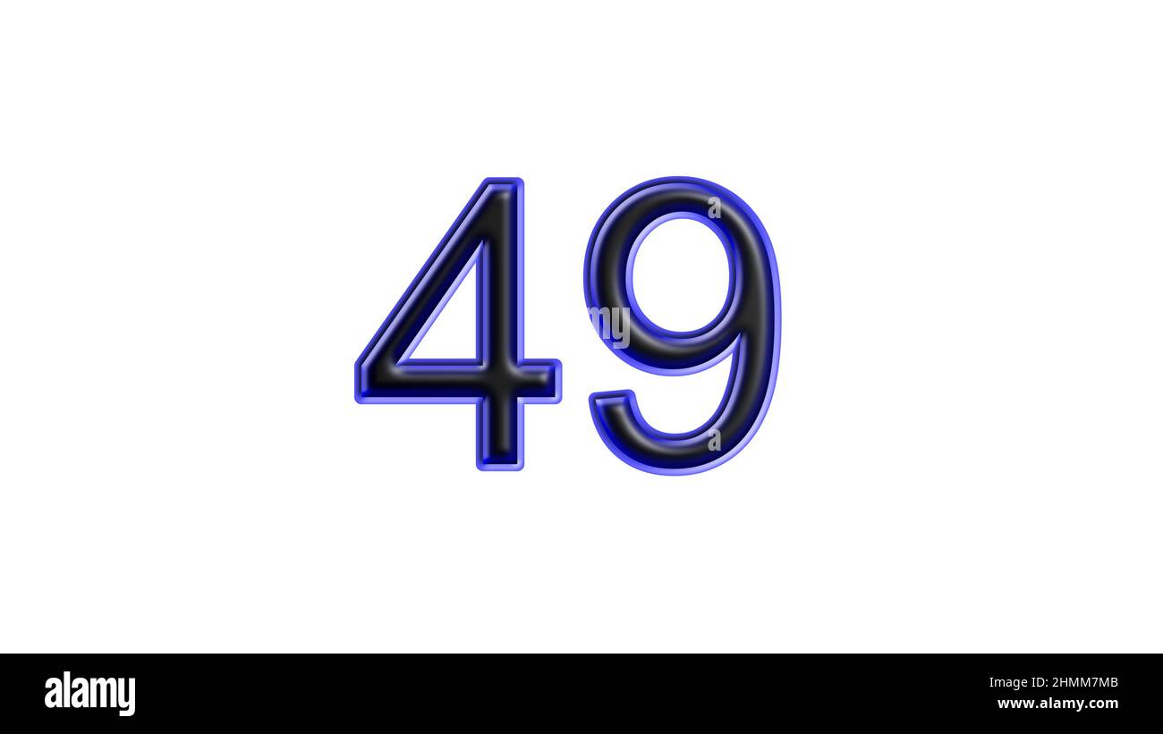 blue 49 number 3d effect white background Stock Photo - Alamy