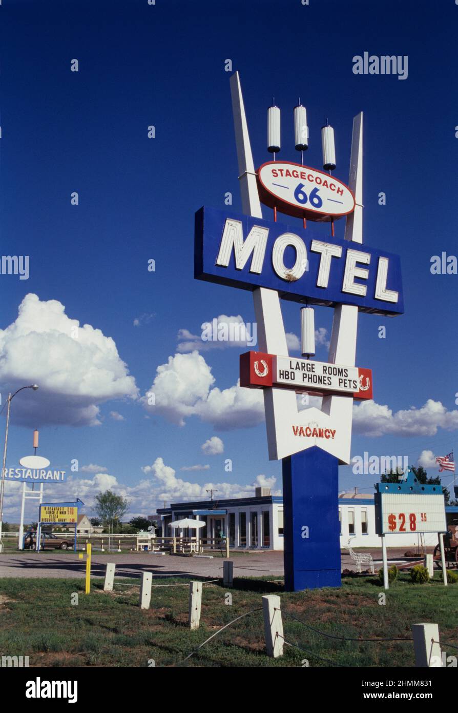 usa arizona flagstaff art deco sign Stock Photo - Alamy