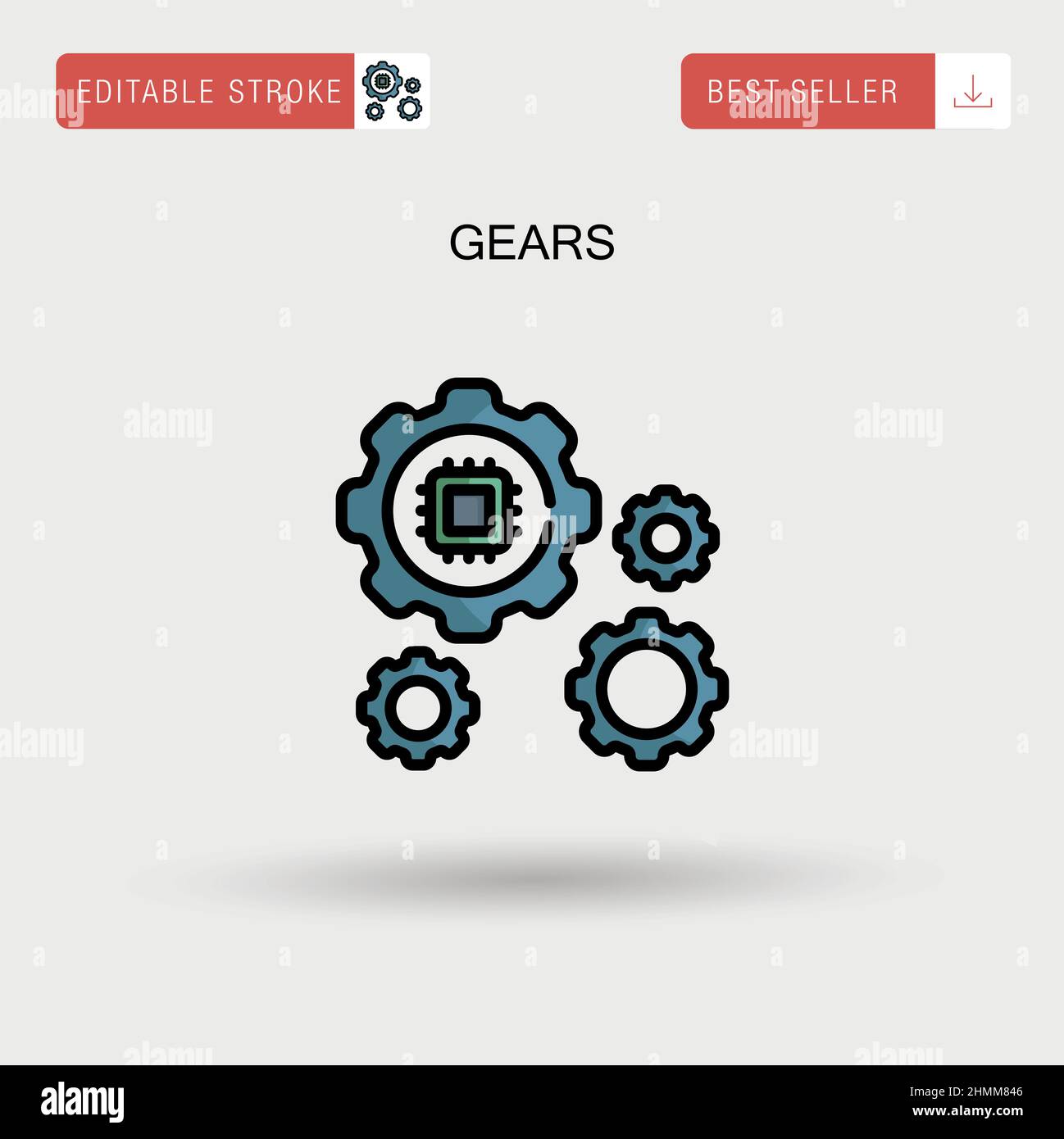 Gears Simple vector icon Stock Vector Image & Art - Alamy