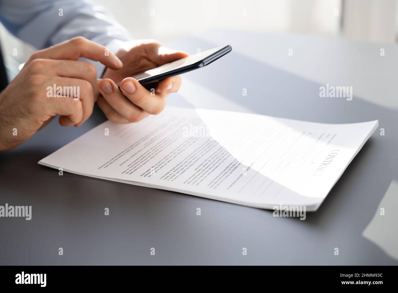 Taking Document Paper Photo Using Smartphone Scanner App Stock Photo ...