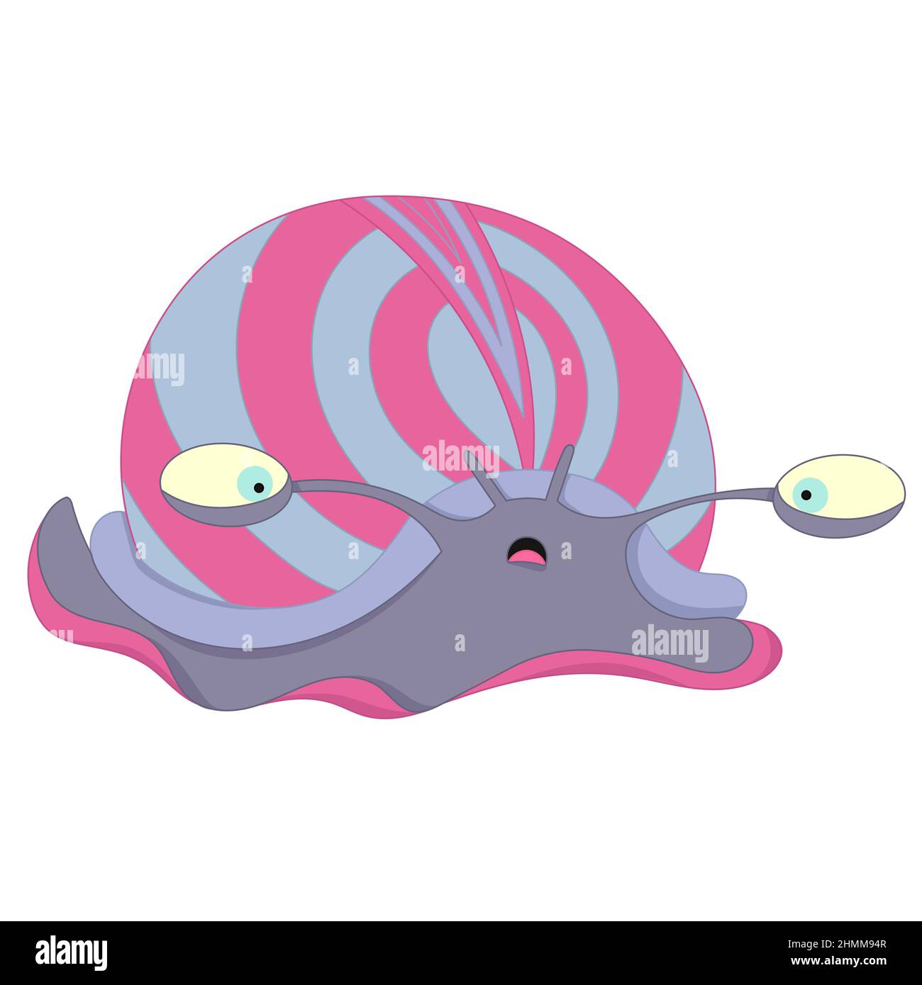 Cute colorful cartoon snail. Isolated on white background Stock Vector ...