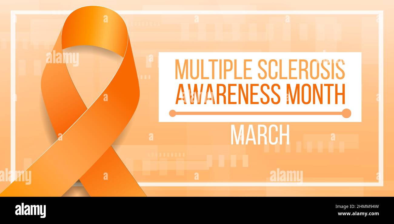 Multiple sclerosis awareness month concept. Banner template with orange ...