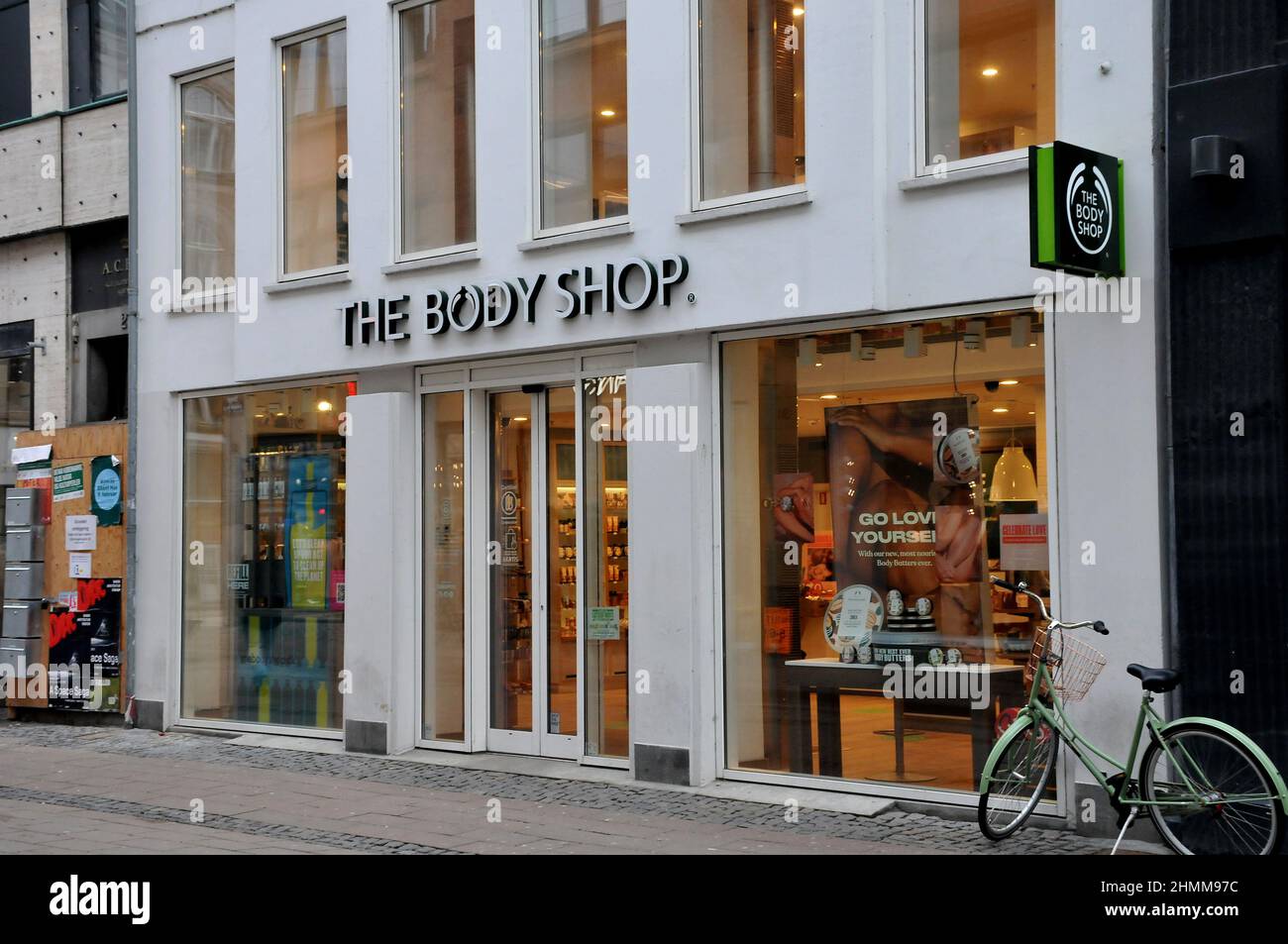 Copenhagen/Denmark./10 February 2022/.The body shop chain location on ...