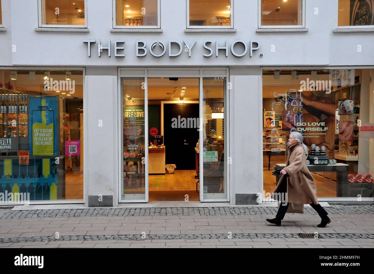 Copenhagen/Denmark./10 February 2022/.The body shop chain location on ...
