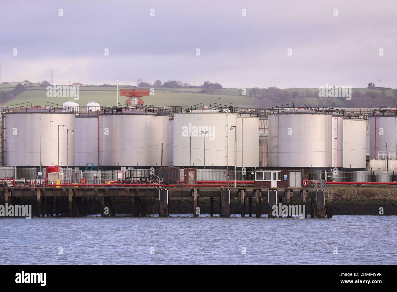 Natural gas storage facilities at Belfast harbour, Northern Ireland ...