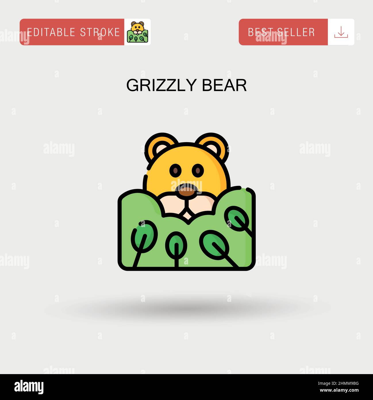 Grizzly bear Simple vector icon Stock Vector Image & Art - Alamy