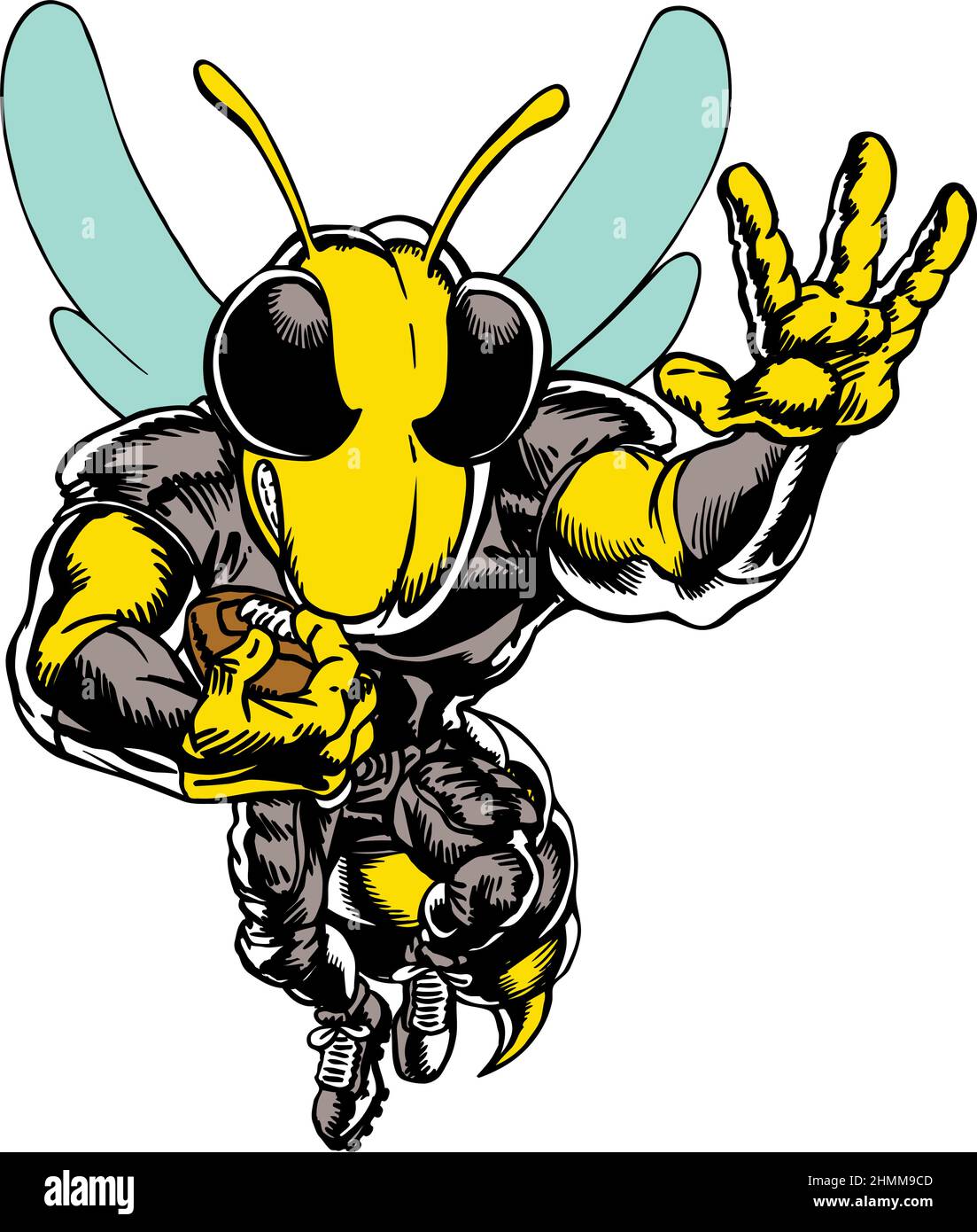 Bee Football Mascot Vector Illustration Stock Vector Image & Art - Alamy