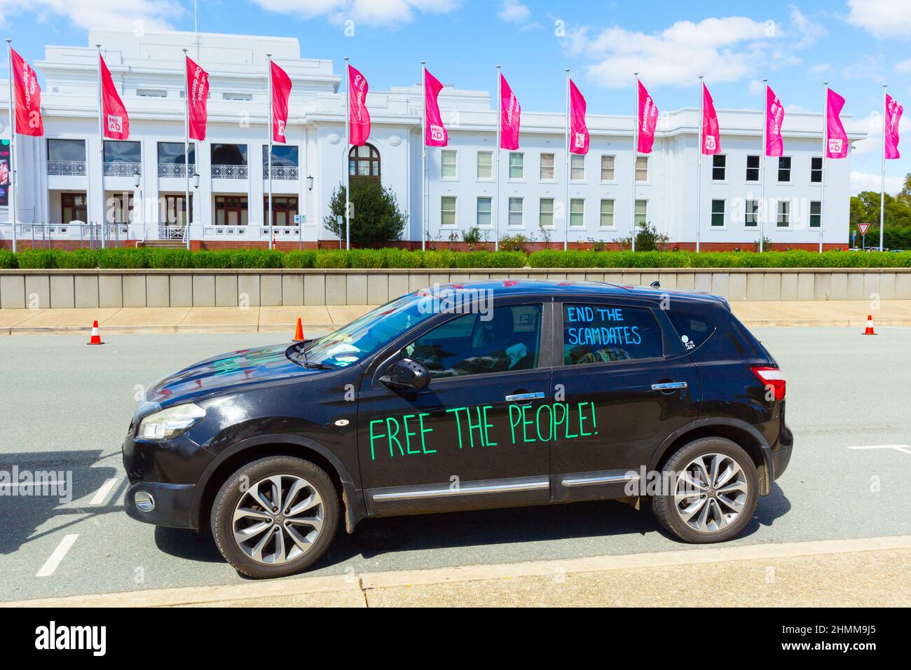 The 'Convoy to Canberra' coronavirus protest held on Capital Hill ...