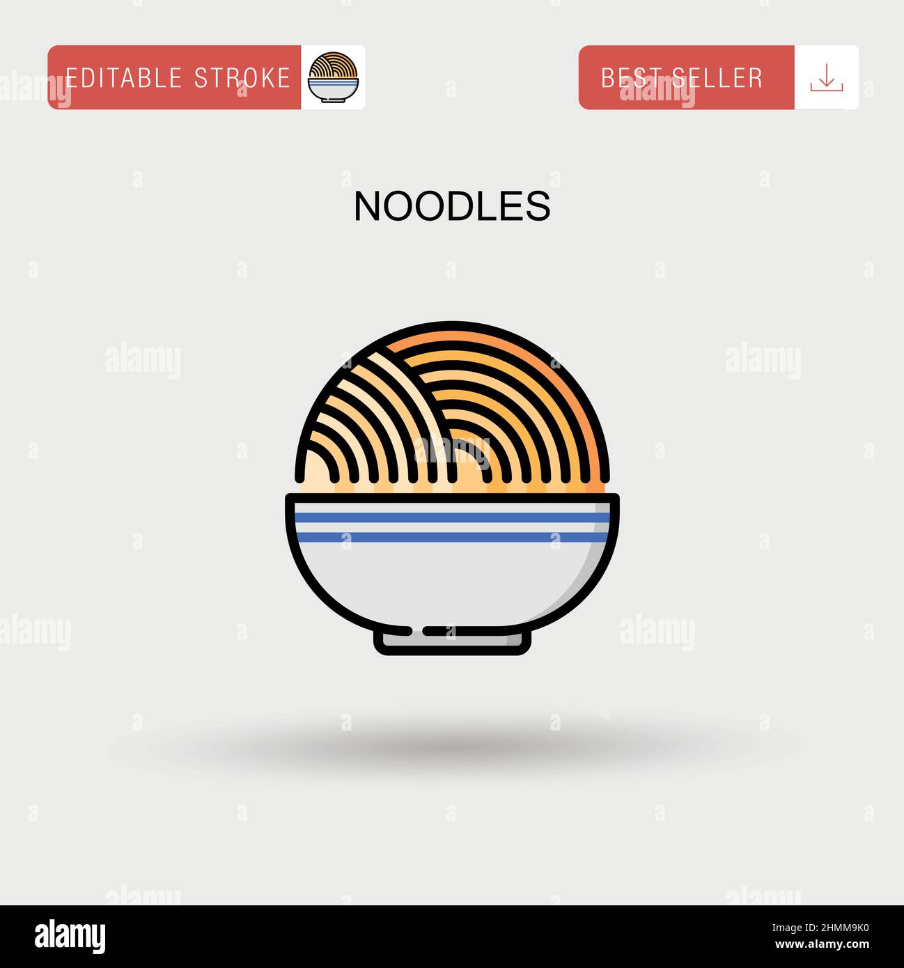 Noodles Simple vector icon Stock Vector Image & Art - Alamy