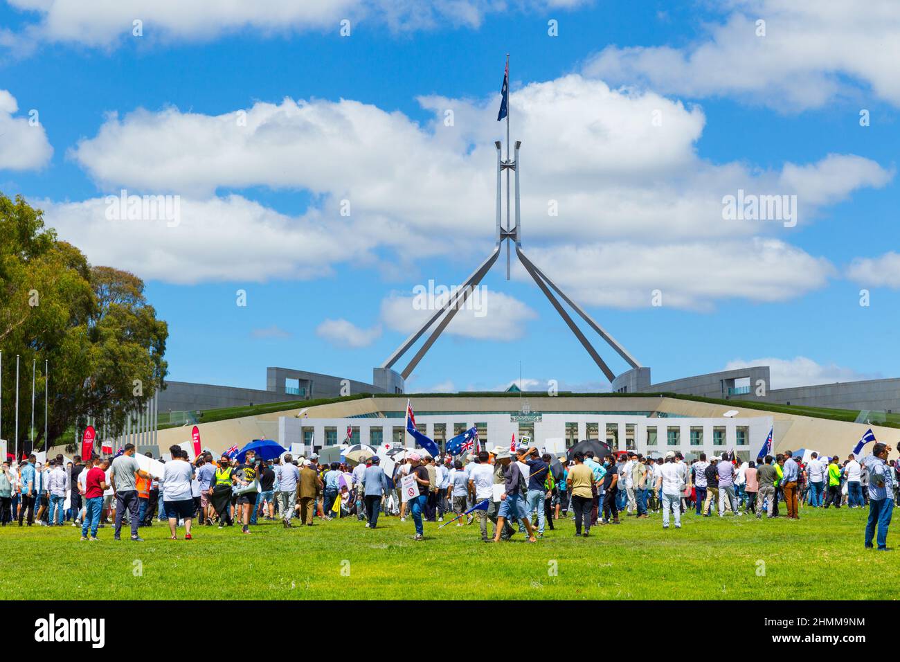 The 'Convoy to Canberra' coronavirus protest held on Capital Hill ...