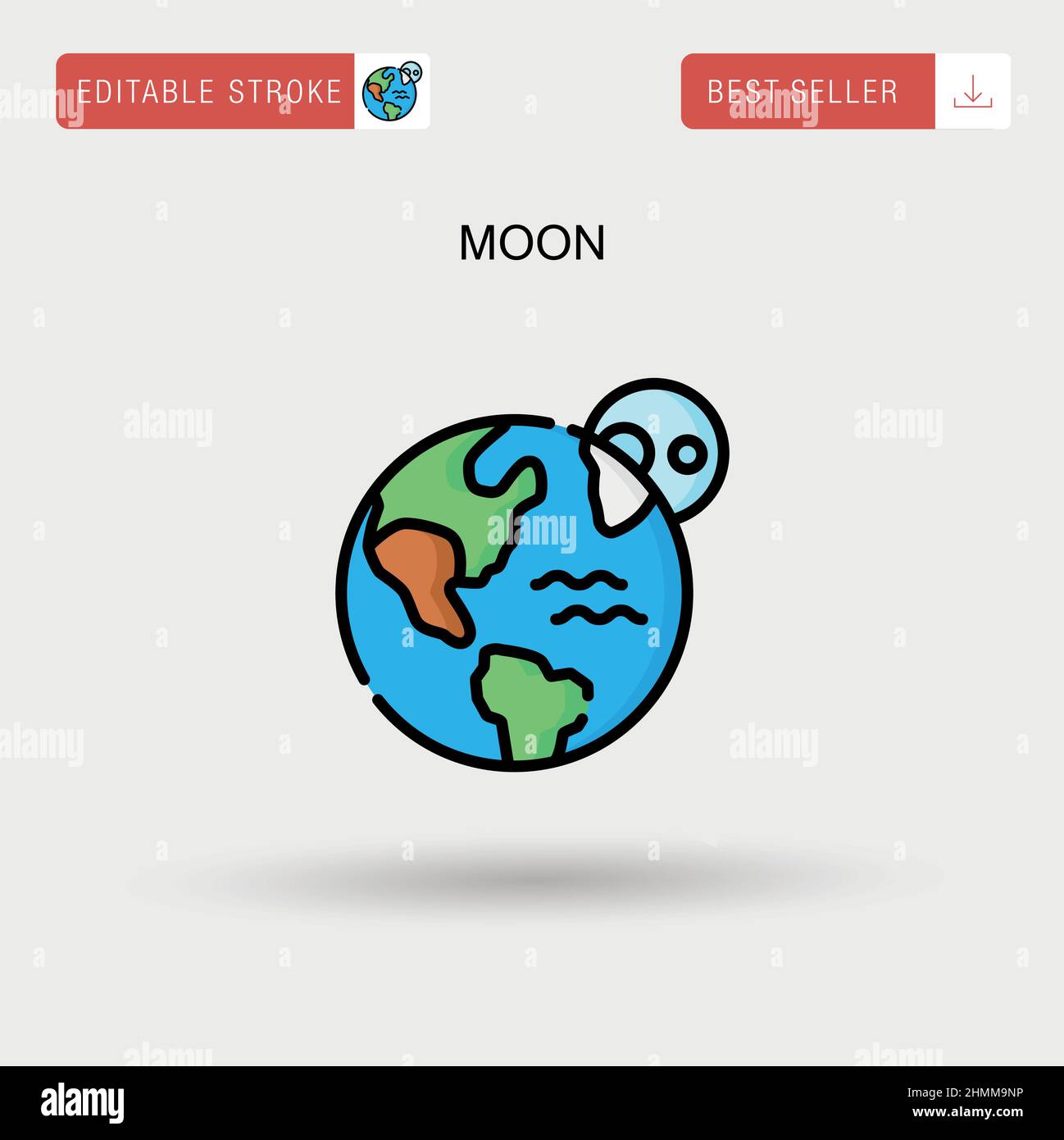 Moon Simple vector icon Stock Vector Image & Art - Alamy