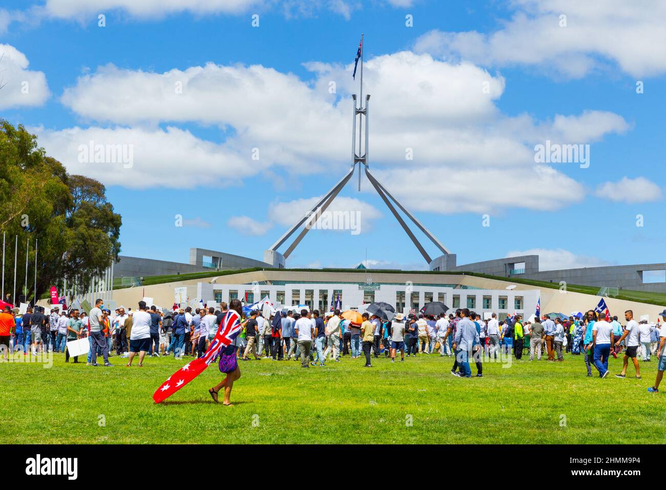 The 'Convoy to Canberra' coronavirus protest held on Capital Hill ...