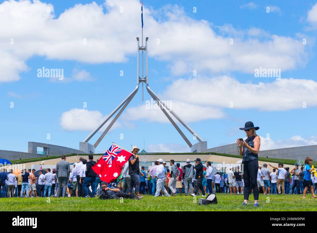 The 'Convoy to Canberra' coronavirus protest held on Capital Hill ...