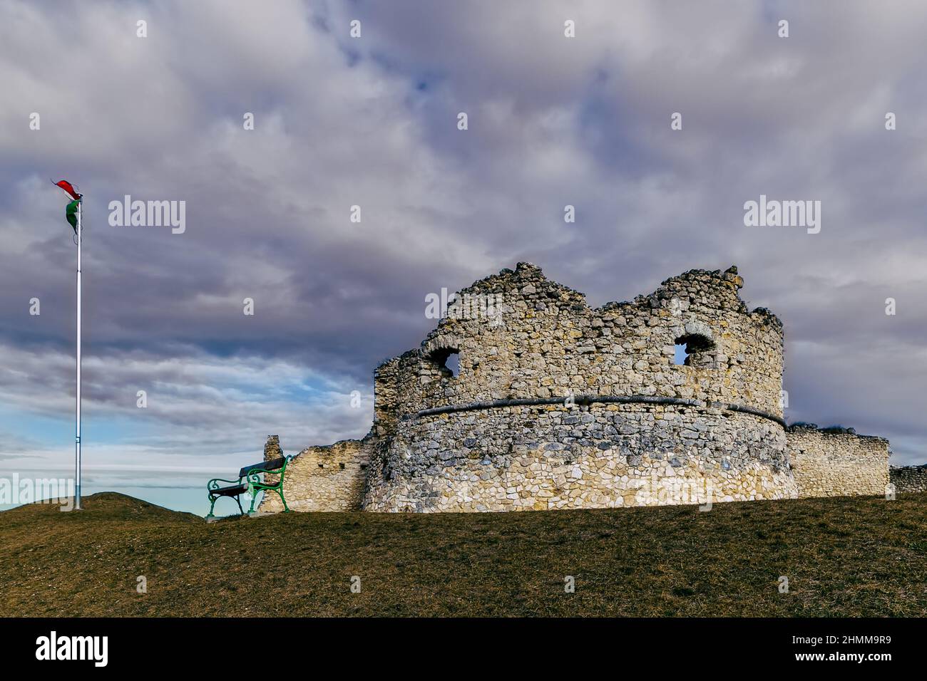 Szarvasko castle ruins in Dobrente village Hungary. Built in 14th ...