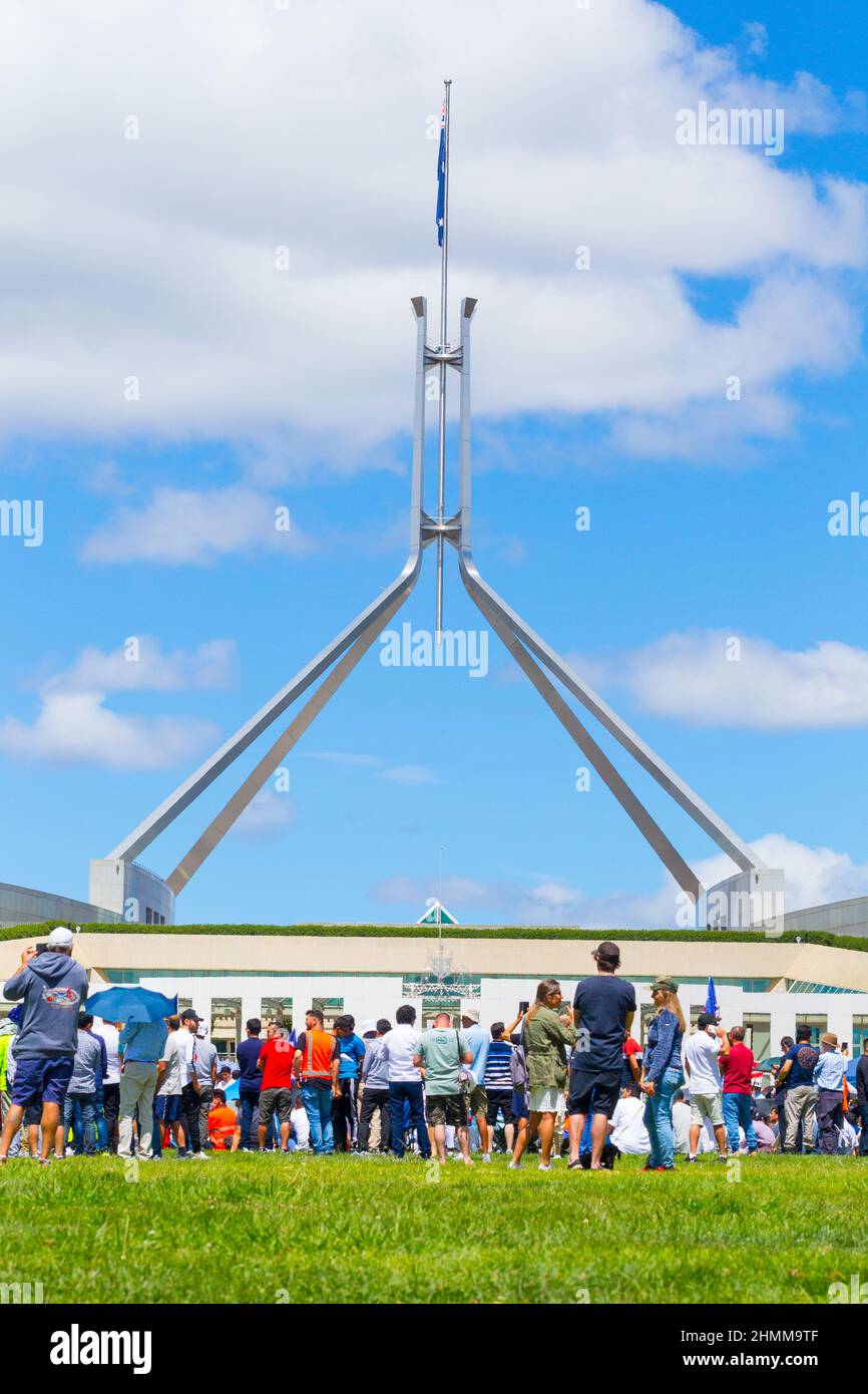 The 'Convoy to Canberra' coronavirus protest held on Capital Hill ...