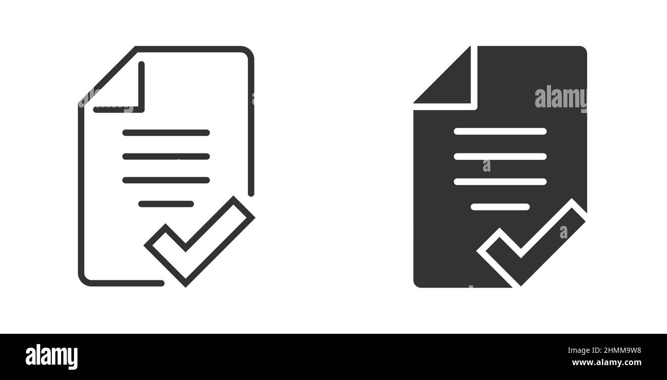 Document checklist icon in flat style. Report vector illustration on ...
