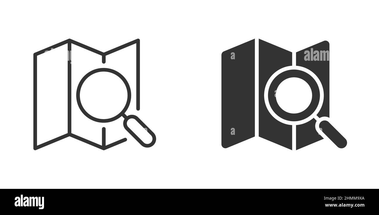 Magnifier map Black and White Stock Photos & Images - Alamy