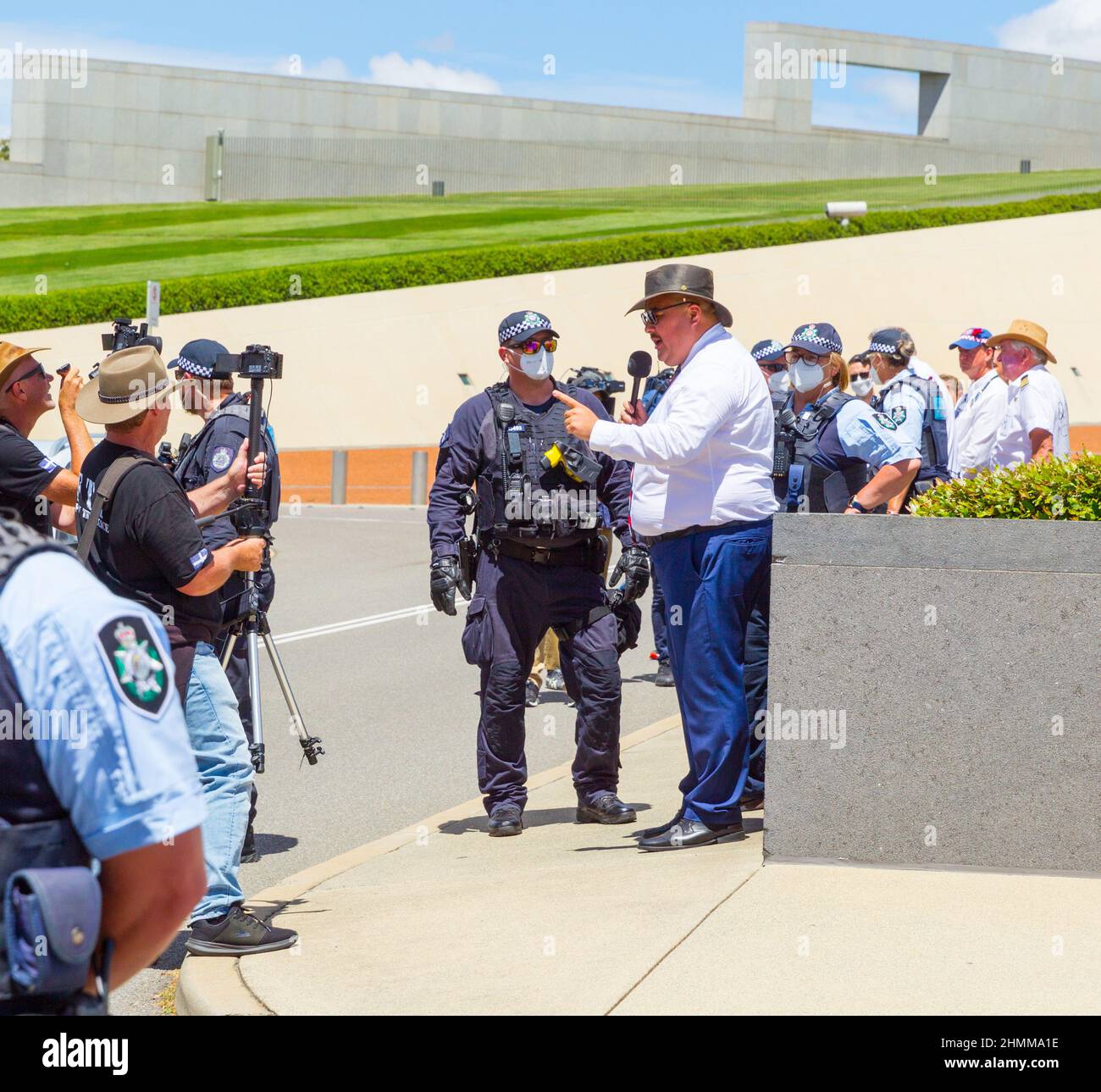 The 'Convoy to Canberra' coronavirus protest held on Capital Hill ...
