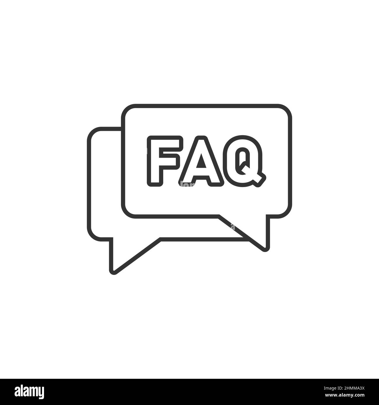Faq speech bubble icon in flat style. Question vector illustration on ...