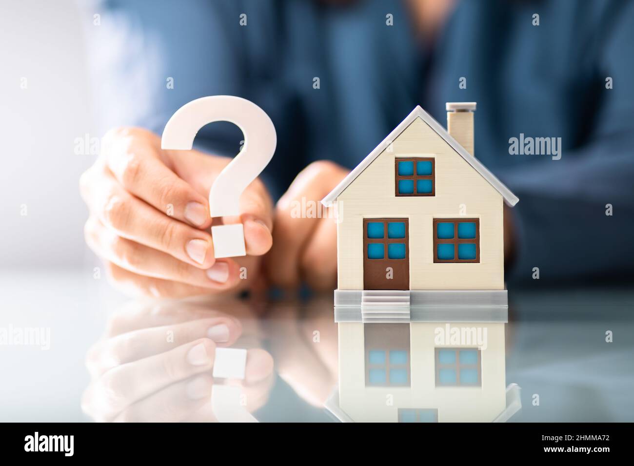 Real Estate House Question Mark And Mortgage Confusion Stock Photo - Alamy